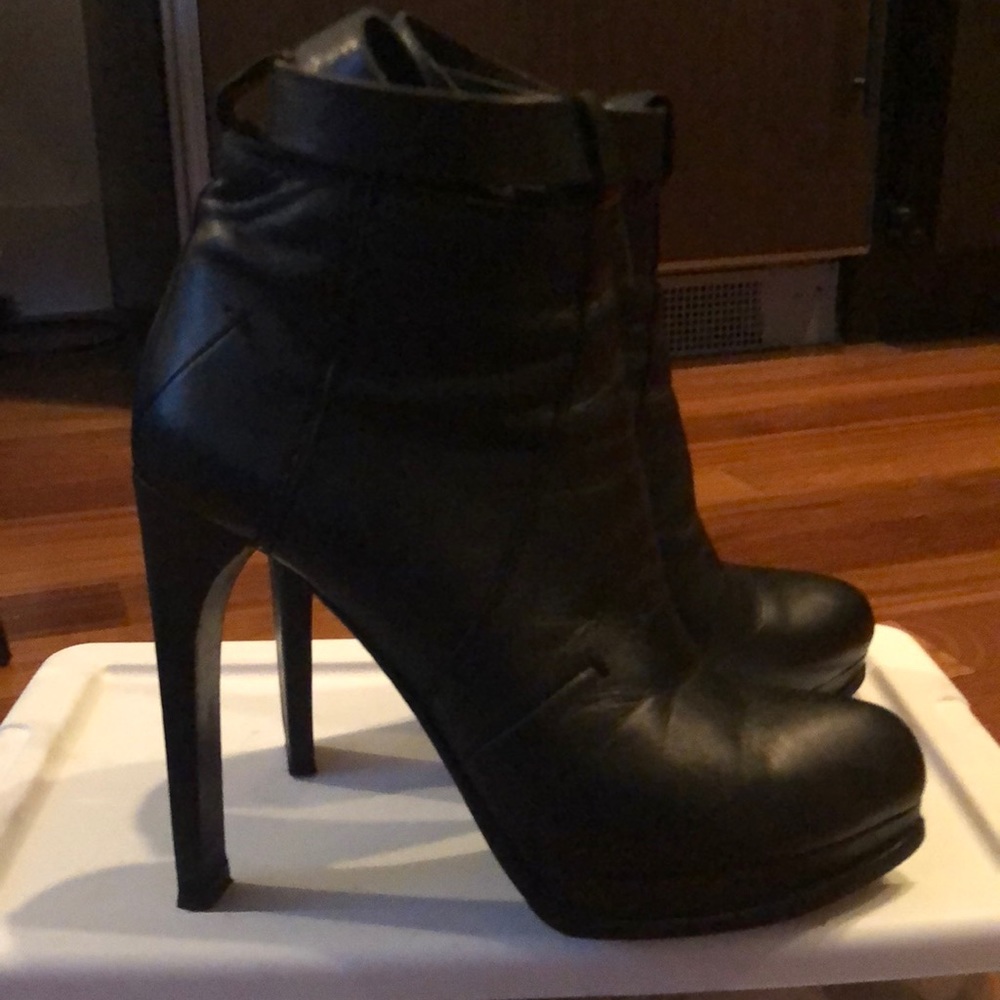 Authentic Costume National Black Platform Booties W S… - Gem